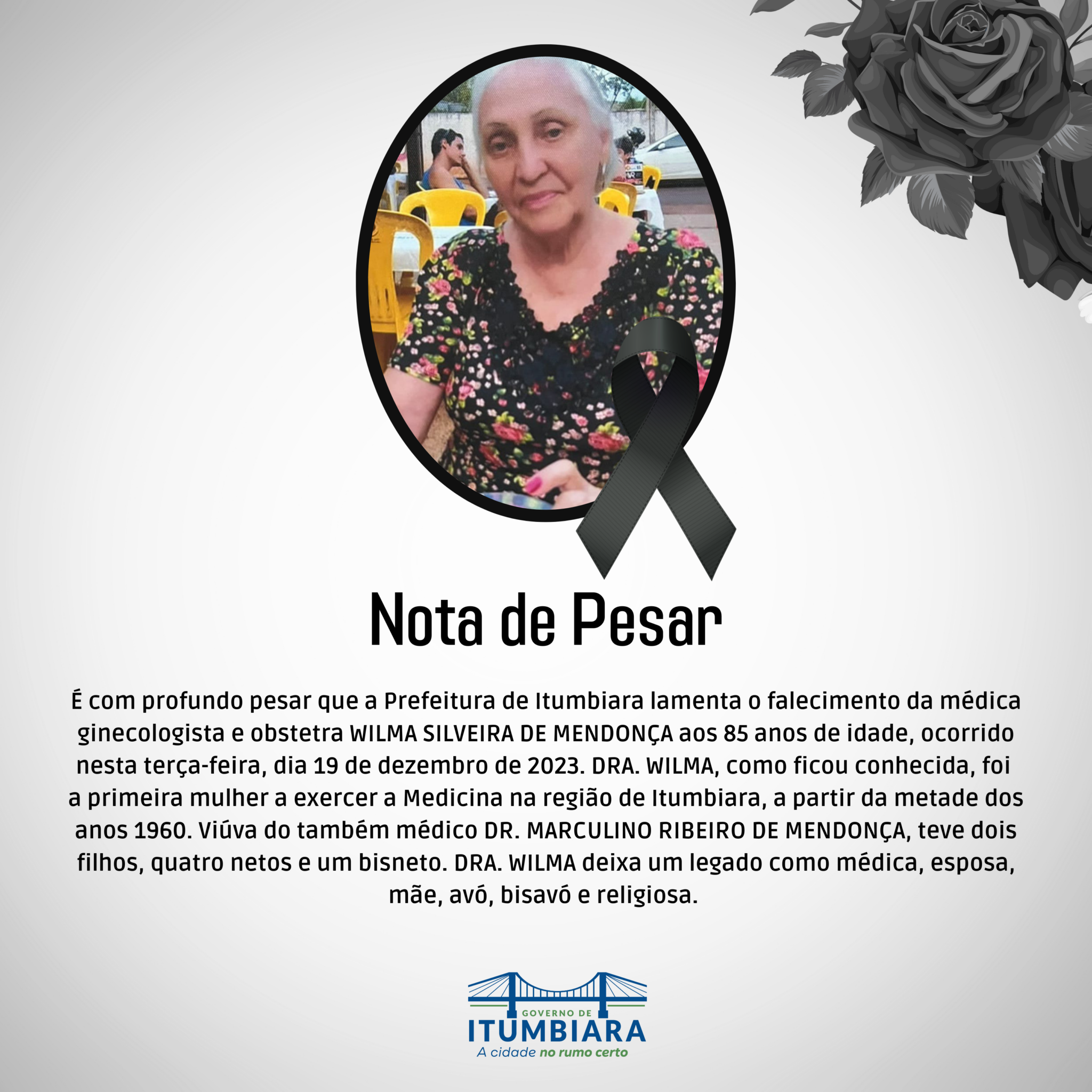 NOTA DE PESAR DRA. WILMA SILVEIRA DE MENDONÇA - Prefeitura Municipal de ...